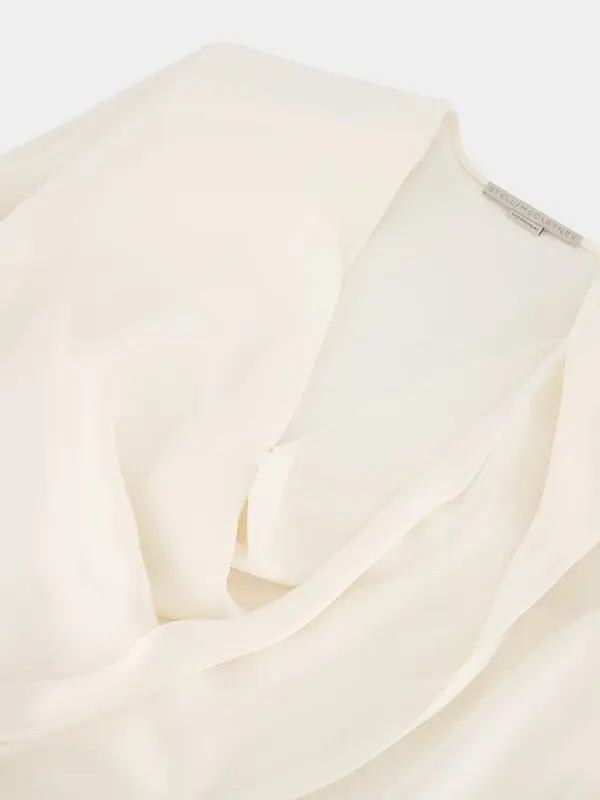 Stella McCartney Tasseled Draped Silk Blouse