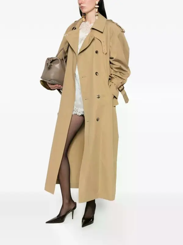 Saint Laurent Button Belted Coat