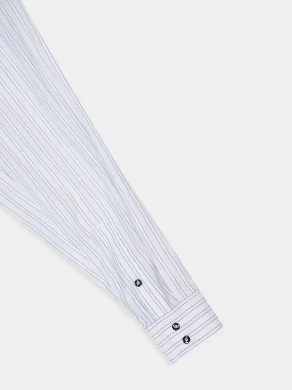 Rabanne Striped Cotton Poplin Shirt With Belt Detail - White