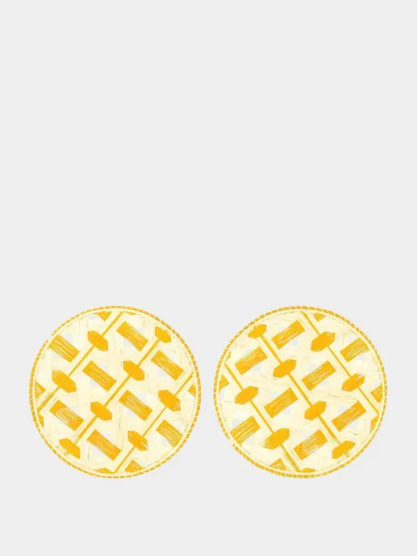 La DoubleJ Set Of 2 Napoli Taffia Tablemats - Yellow