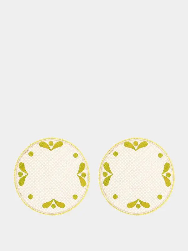 La DoubleJ Raffia Placemats Set Of 2 - Yellow