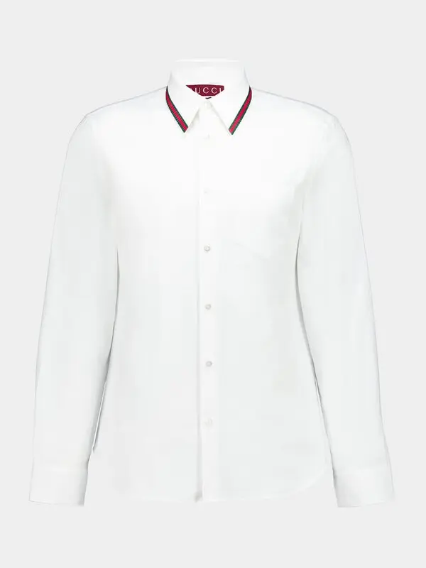 Gucci Oxford Shirt With Web Collar