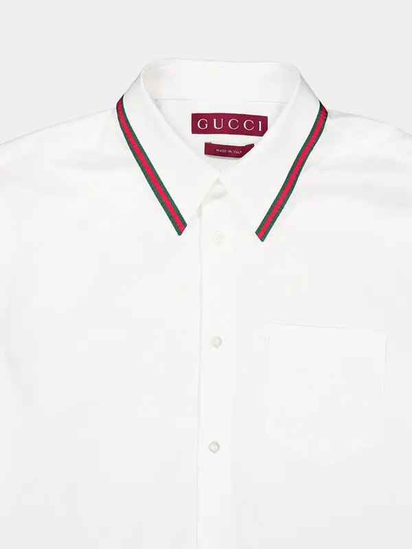 Gucci Oxford Shirt With Web Collar