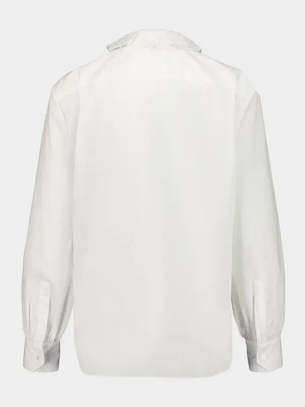 Saint Laurent Cotton Poplin Shirt With Lace Collar