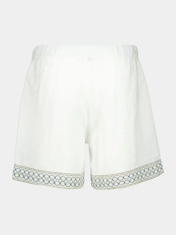 Commas Braided Shorts With Crochet Trim