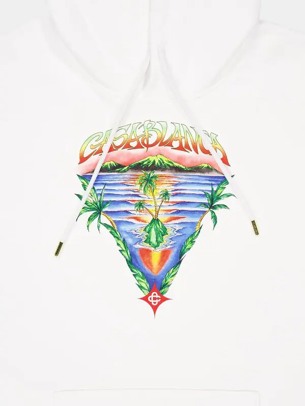 Casablanca Innocence Triangle Long Sleeve Hooded Sweatshirt - White