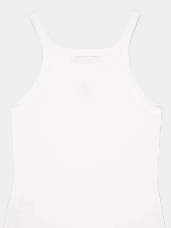 Fendi Ribbed Cotton Logo Top - White