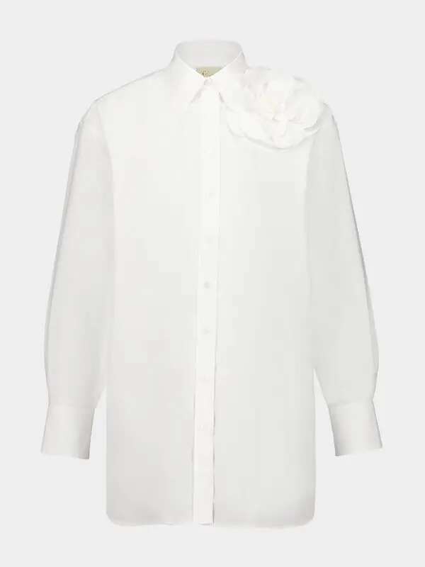PAULA Marla Relaxed Fit Poplin Shirt With Detachable Flower