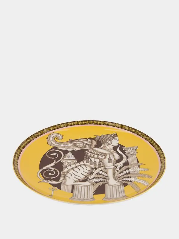 La DoubleJ The Sphynx Saffron Decorative Plate - Yellow