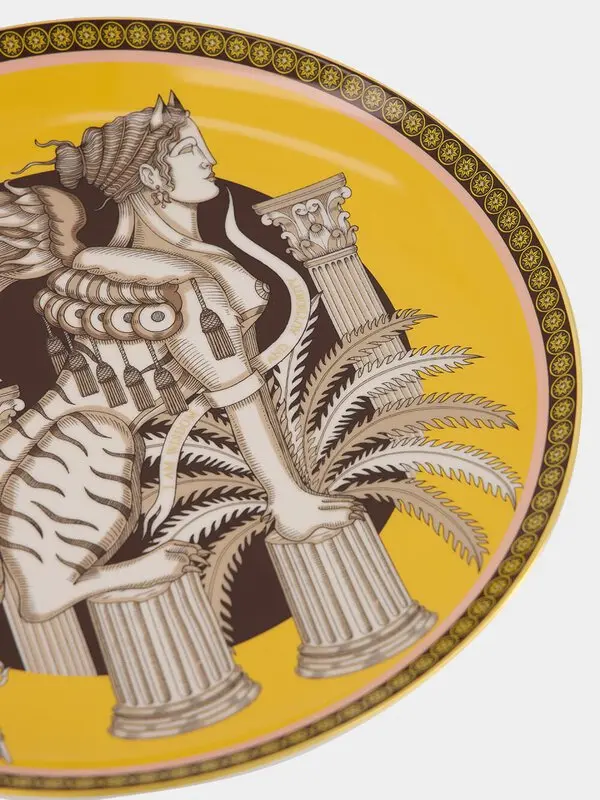 La DoubleJ The Sphynx Saffron Decorative Plate - Yellow