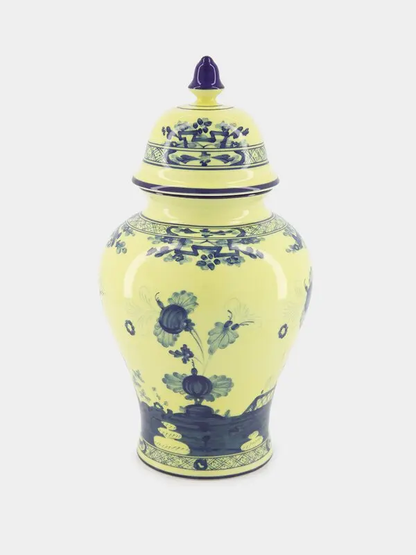 GINORI 1735 Oriente Italiano Citrino Potiche Vase - Yellow