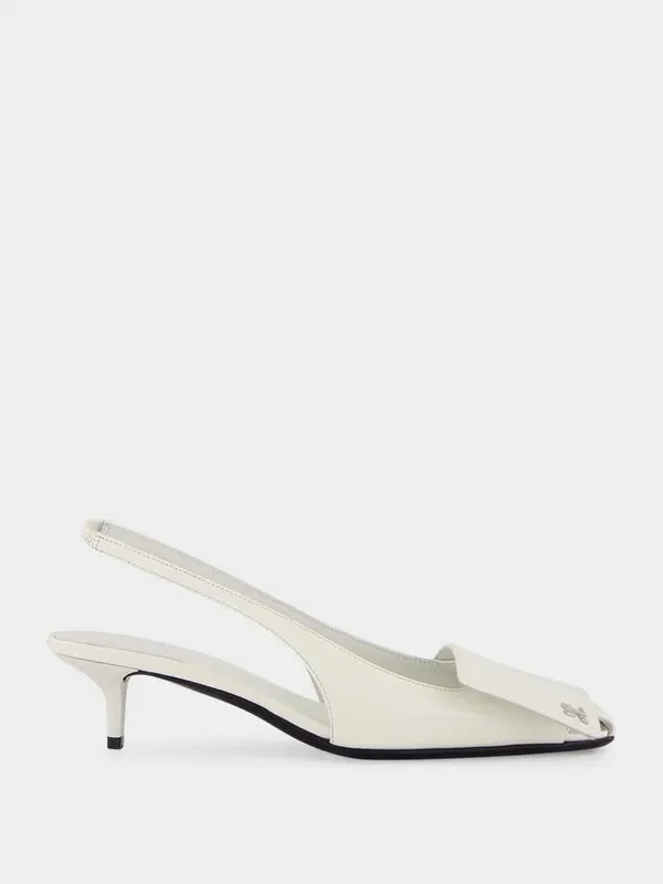 COURREGES Heritage Fold Iced Slingbacks - White