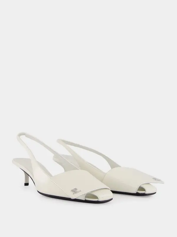 COURREGES Heritage Fold Iced Slingbacks - White