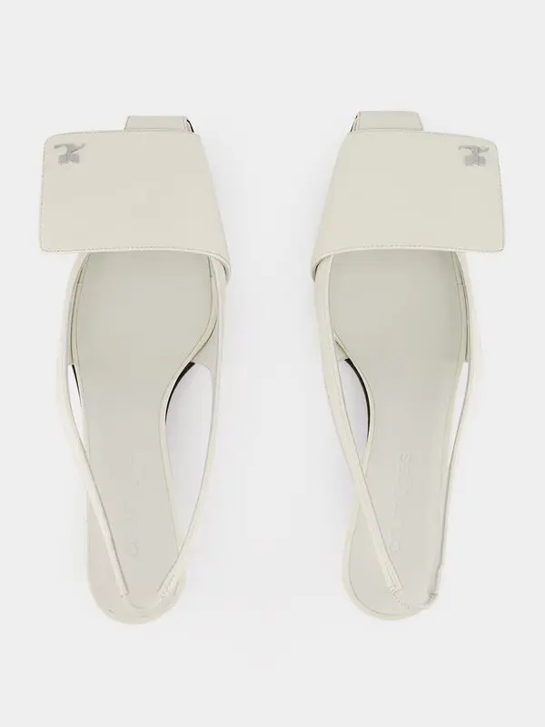 COURREGES Heritage Fold Iced Slingbacks - White