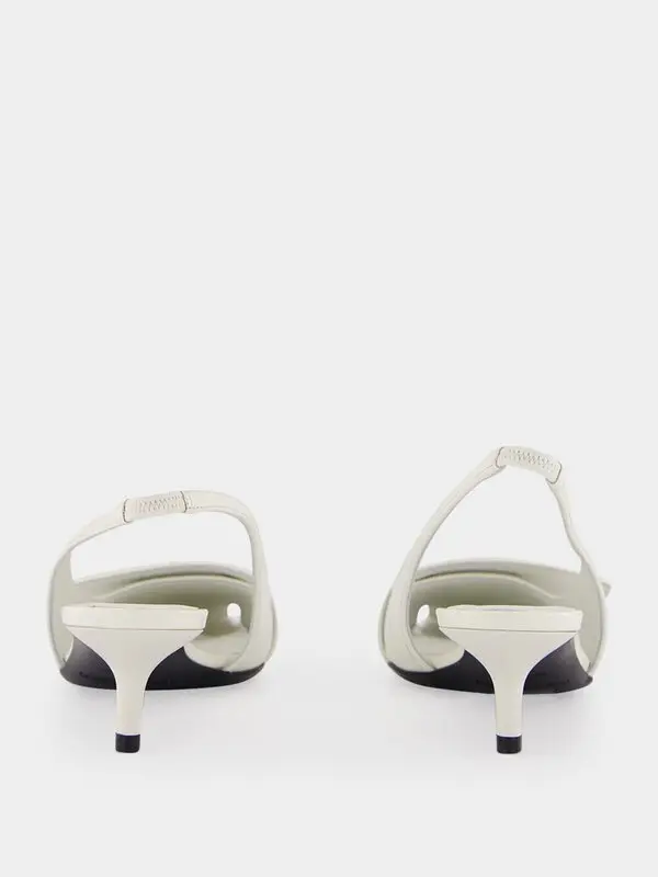 COURREGES Heritage Fold Iced Slingbacks - White