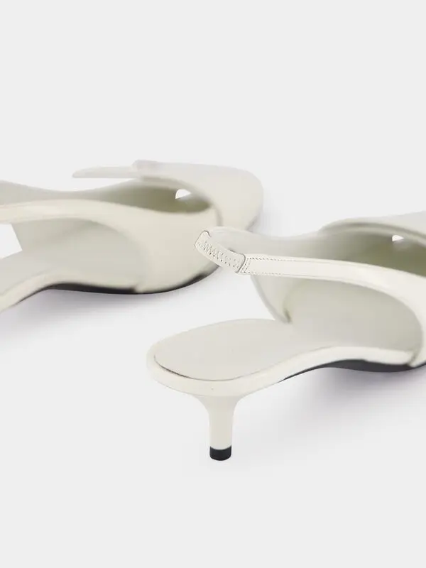 COURREGES Heritage Fold Iced Slingbacks - White