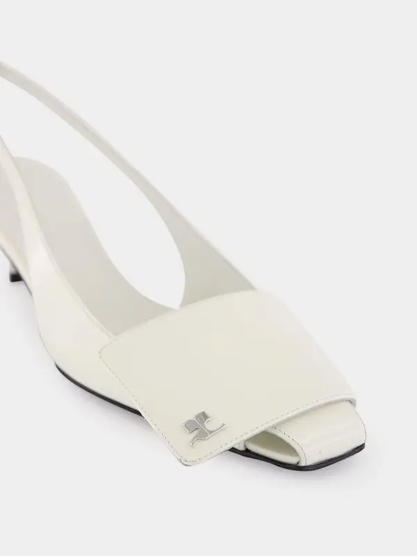 COURREGES Heritage Fold Iced Slingbacks - White