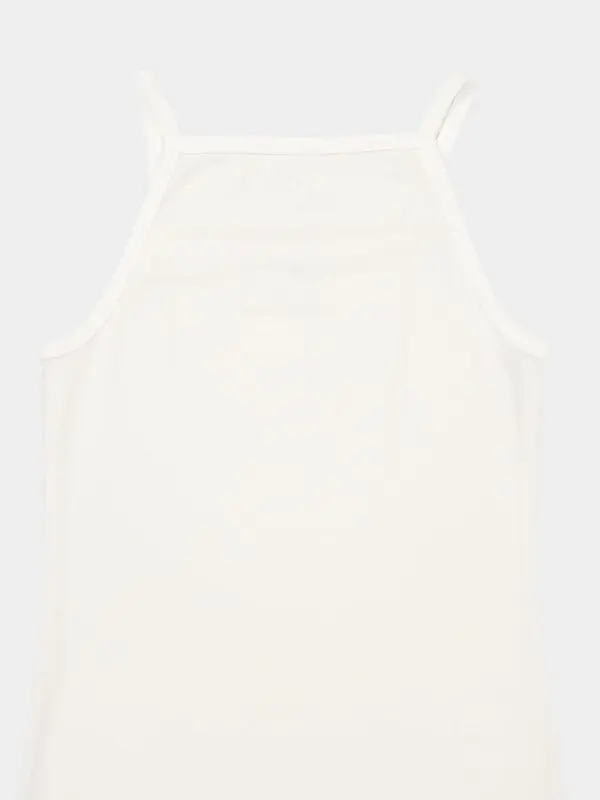 COURREGES Heritage Contrast Cotton Tank Top - White