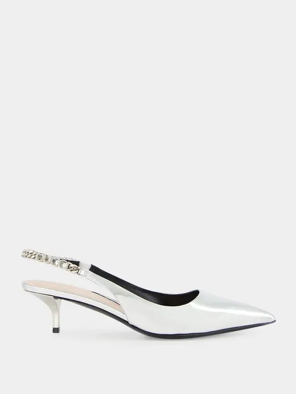 Gucci Signoria Slingback Pumps - Silver