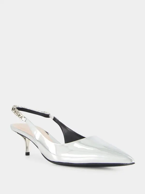 Gucci Signoria Slingback Pumps - Silver