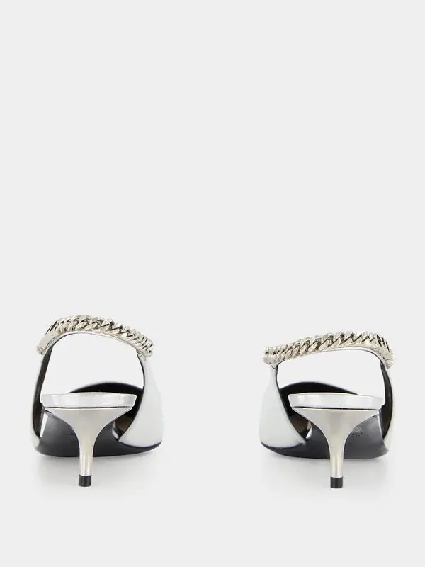 Gucci Signoria Slingback Pumps - Silver