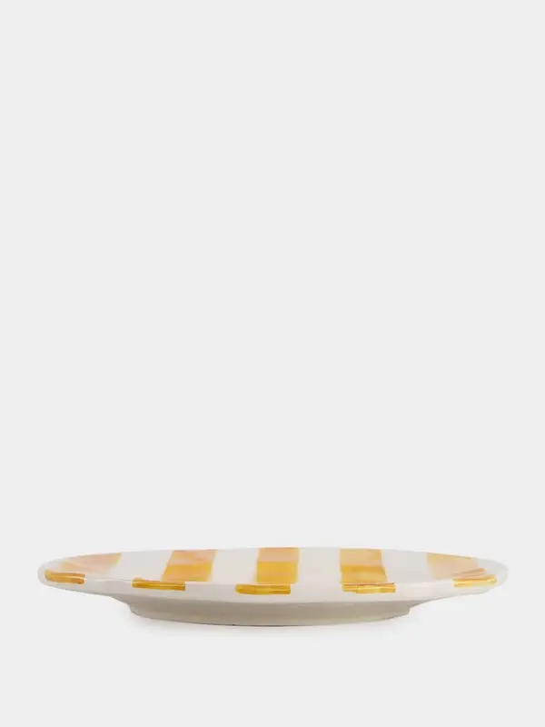 LES-OTTOMANS Striped Ceramic Dinner Plate