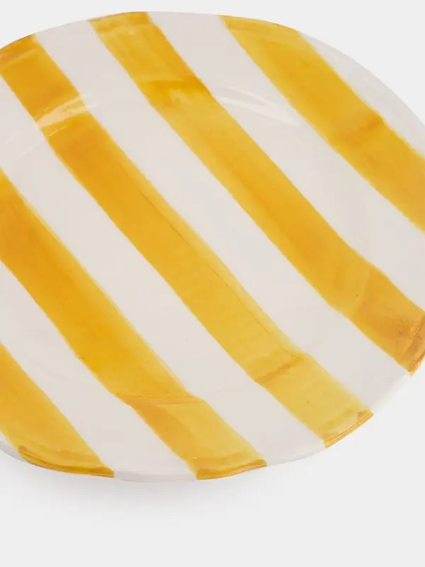 LES-OTTOMANS Striped Ceramic Dinner Plate