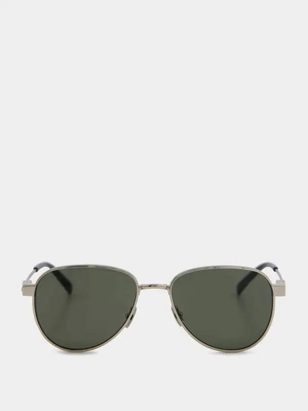 Saint Laurent Grey 722 Metal Sunglasses - Silver
