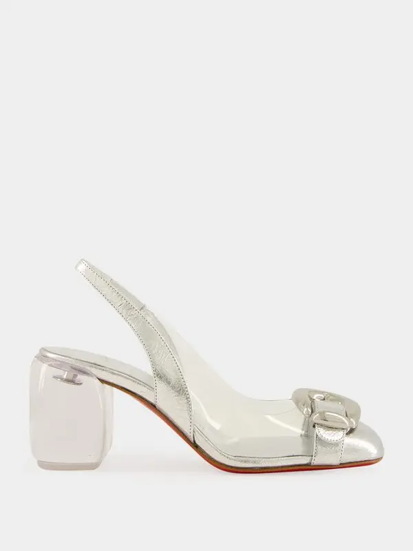 CHRISTIAN LOUBOUTIN Minny Bubble Slingbacks - Silver