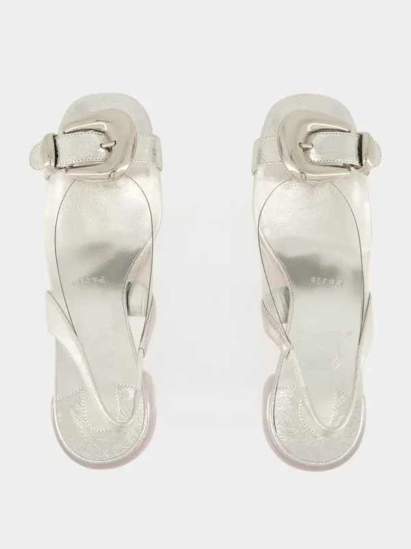 CHRISTIAN LOUBOUTIN Minny Bubble Slingbacks - Silver