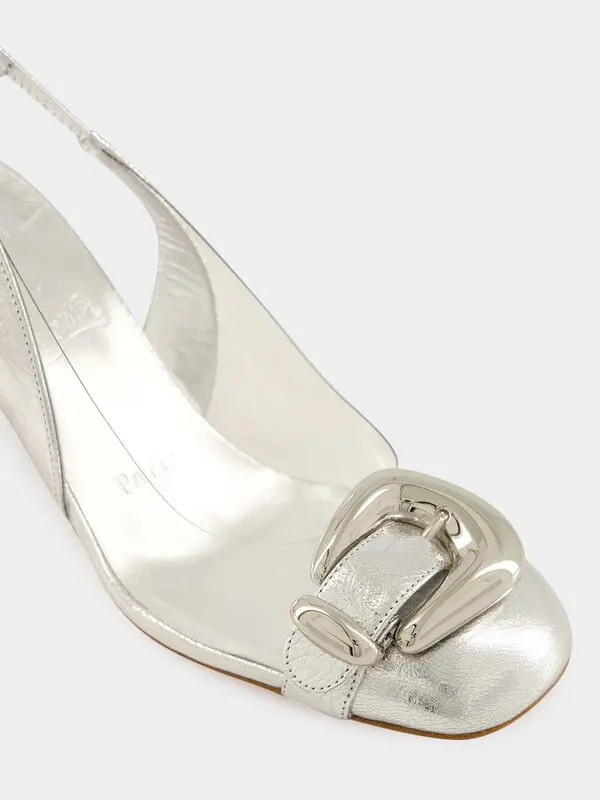CHRISTIAN LOUBOUTIN Minny Bubble Slingbacks - Silver
