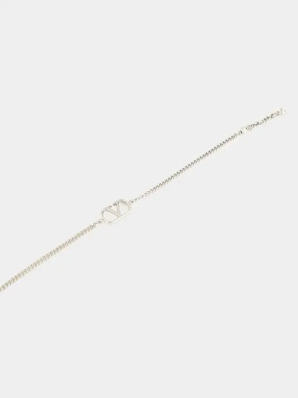 Valentino Garavani Palladium Metal Bracelet With Vlogo - Silver