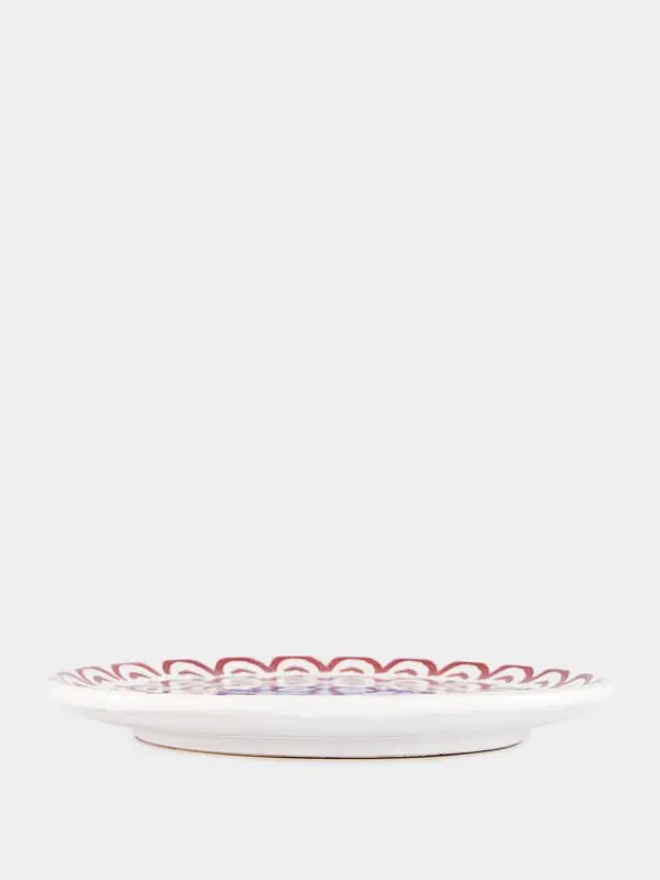 LES-OTTOMANS Sicily Handpainted Dinner Plate - Red