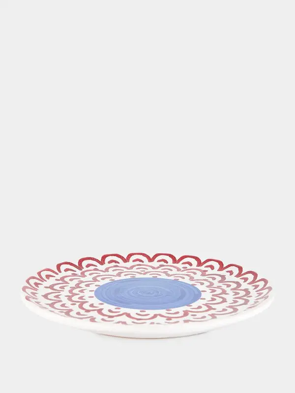 LES-OTTOMANS Sicily Handpainted Dinner Plate - Red