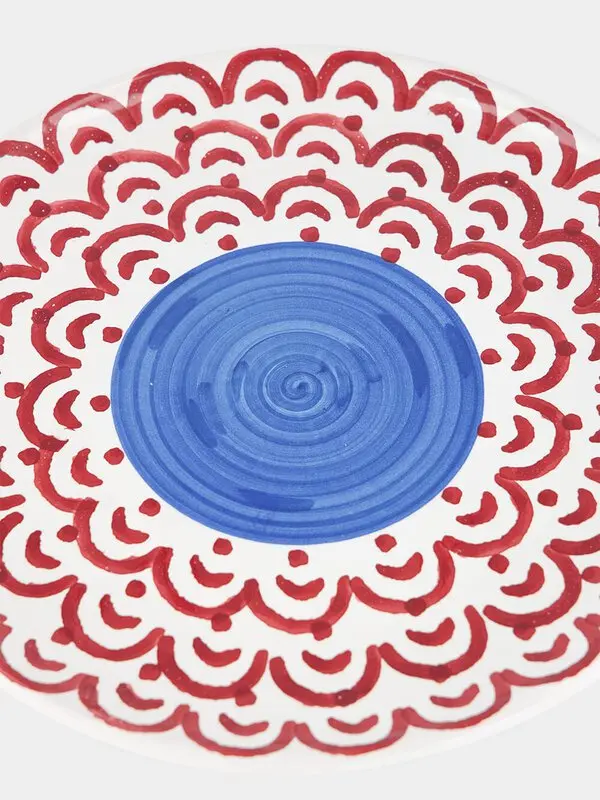 LES-OTTOMANS Sicily Handpainted Dinner Plate - Red