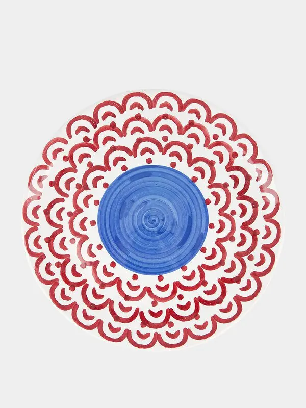 LES-OTTOMANS Sicily Handpainted Dinner Plate - Red