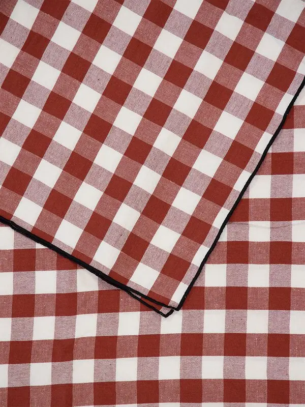 Maison De Vacances Bourdon Black Mesh Gingham Rectangular Extra Large Tablecloth - Red