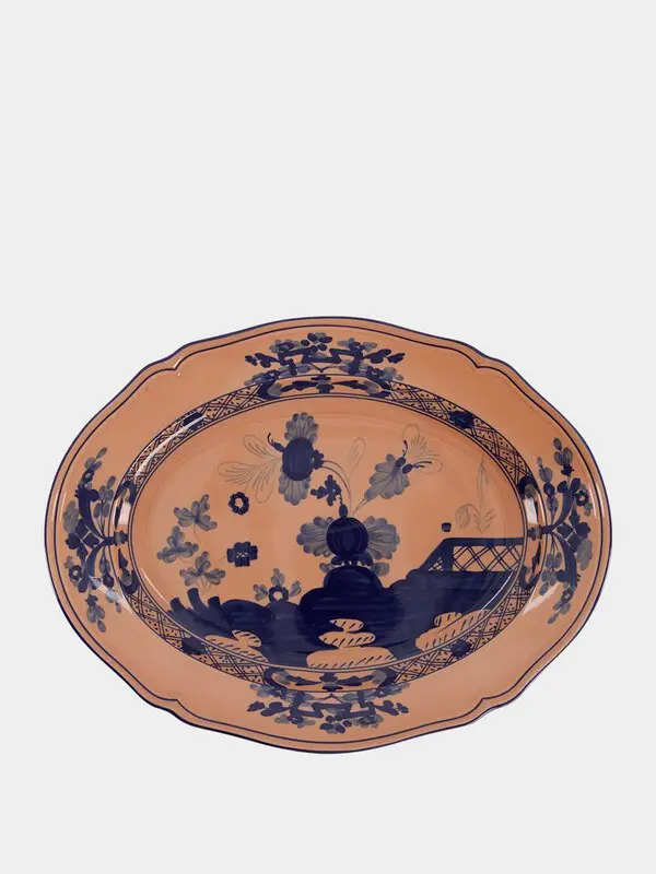 GINORI 1735 Oriente Italiano Cipria Oval Platter - Red