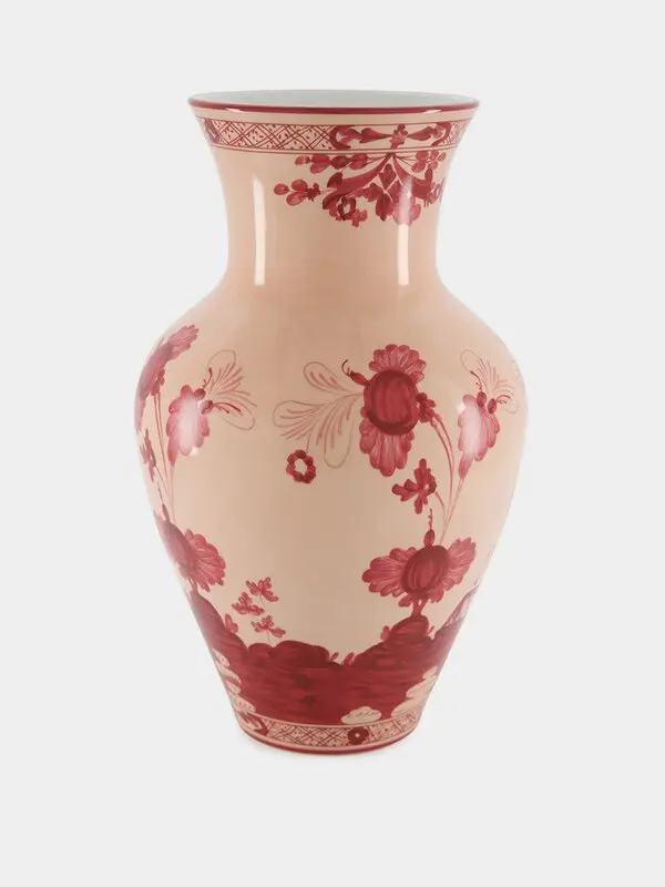 GINORI 1735 Oriente Italiano Vermiglio Large Ming Vase - Red