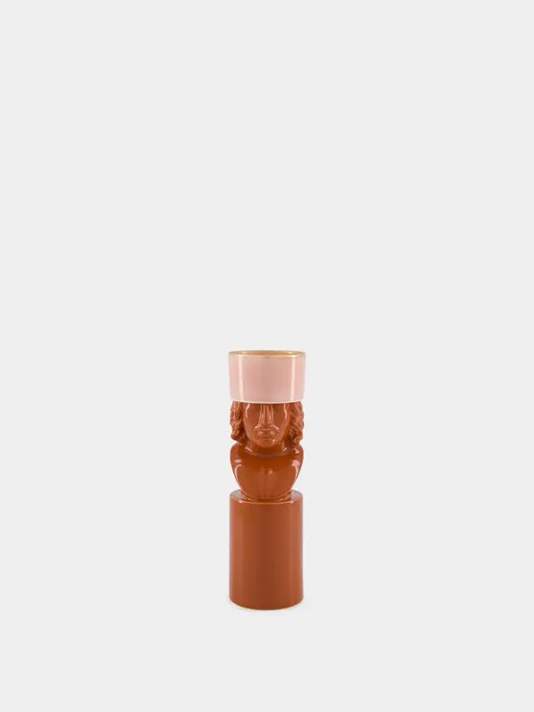 GINORI 1735 Il Letterato Clay Candle Holder - Red