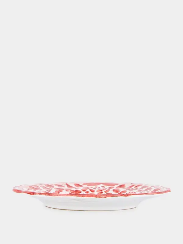 LES-OTTOMANS Peacock Dinner Plate - Red