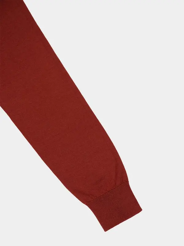 PIACENZA CASHMERE 1733 Merino Wool Silk Button-up Shirt - Red