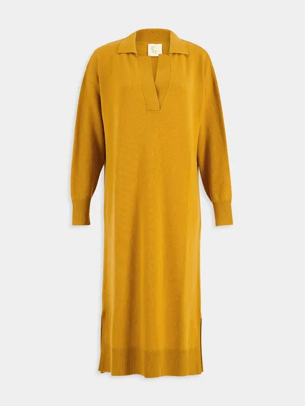 PAULA Maya V-neck Cashmere Midi Dress
