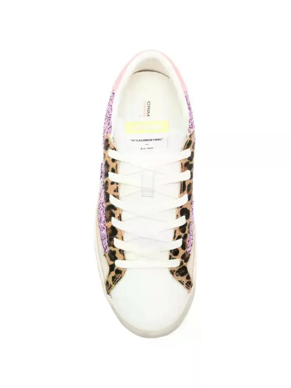 CRIME LONDON Distressed Glitter Leopard Sneakers