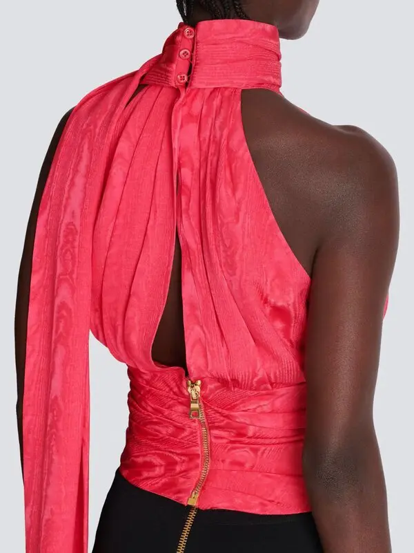 Balmain Halterneck Moiré Top