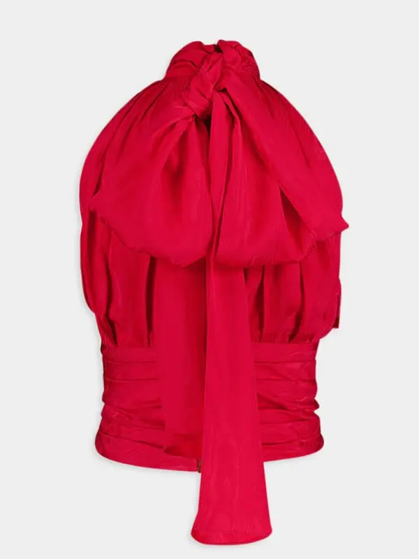 Balmain Halterneck Moiré Top