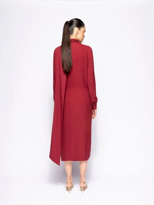 PAULA Irys Maxi Wrap Dress With Tie - Red