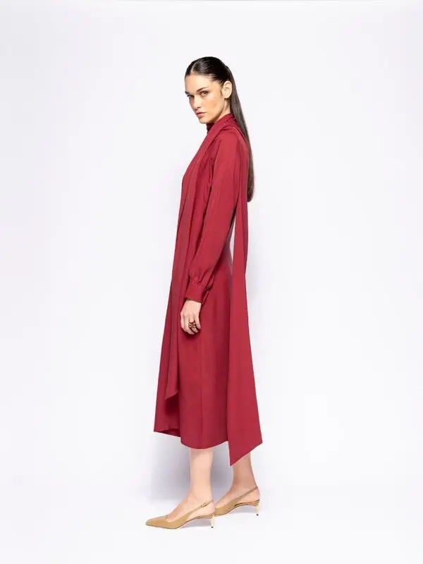 PAULA Irys Maxi Wrap Dress With Tie - Red