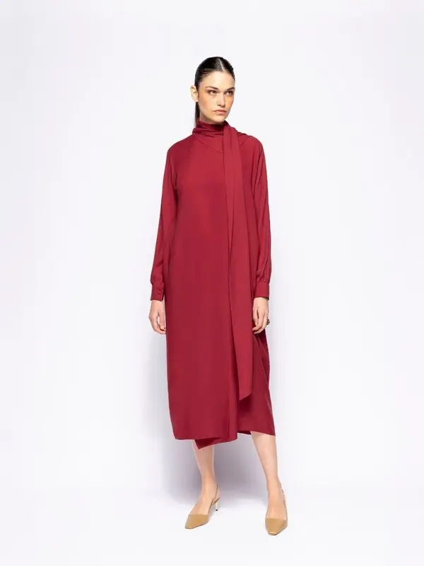PAULA Irys Maxi Wrap Dress With Tie - Red