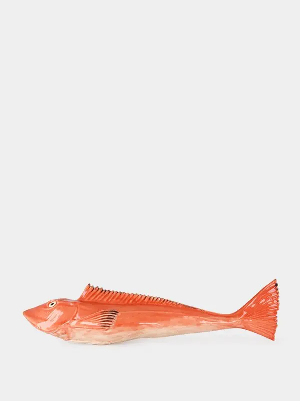 BORDALLO PINHEIRO Large Tub Gurnard Sculpture By - Red